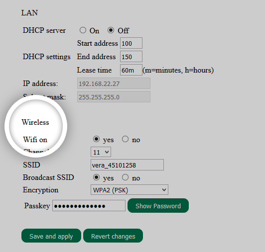 Controlling Your Vera System: Settings Tab – Vera