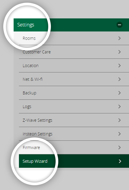 Controlling Your Vera System: Settings Tab – Vera