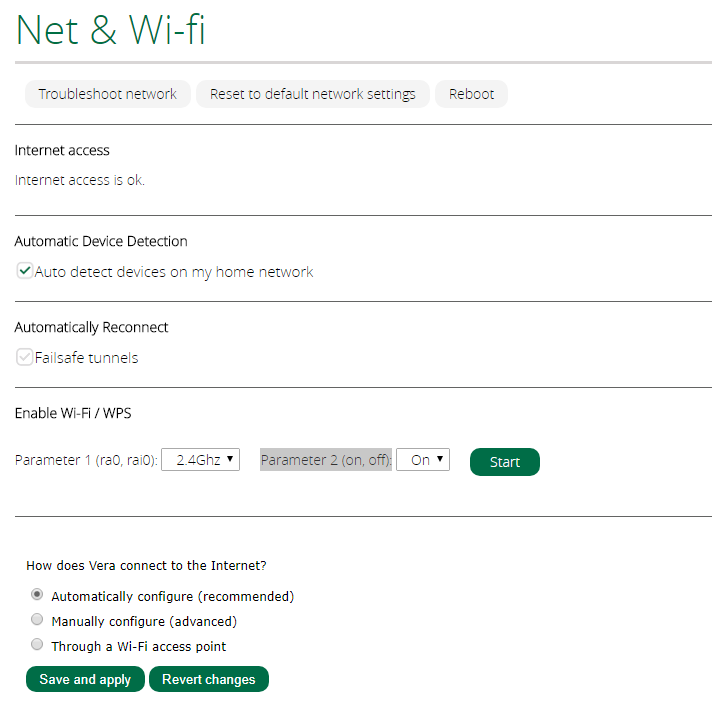 Controlling Your Vera System: Settings Tab – Vera